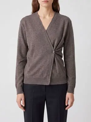 RÓHE Asymmetrical Button Detailed V-neck Cardigan
