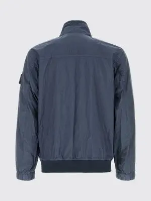 Stone Island Ultralight Windproof Nylon Bomber Jacket With High Neck And Logo - Blue