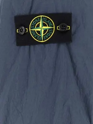 Stone Island Ultralight Windproof Nylon Bomber Jacket With High Neck And Logo - Blue