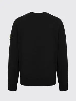 Stone Island Compass Logo Cotton Crewneck Sweatshirt - Black