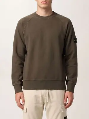 Stone Island Compass Logo Cotton Crewneck Sweatshirt Grey