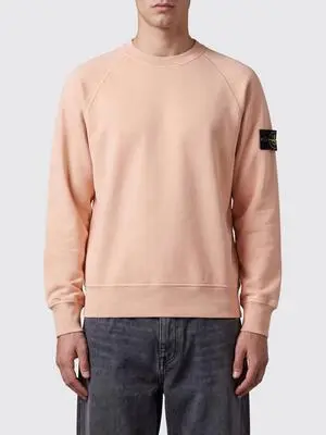 Stone Island Compass Logo Cotton Crewneck Sweatshirt - Pink
