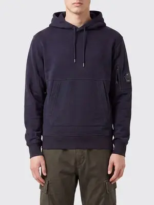 C.P. COMPANY Cotton Hoodie With Kangaroo Pocket - Blue