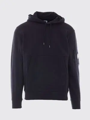C.P. COMPANY Cotton Hoodie With Kangaroo Pocket - Blue