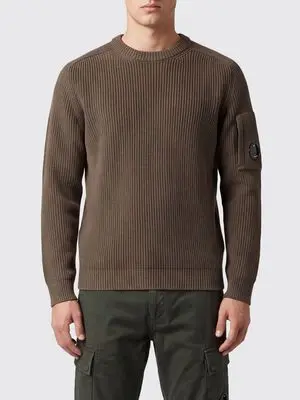 C.P. COMPANY Cotton Crewneck Jumper With Contrasting Logo - Green