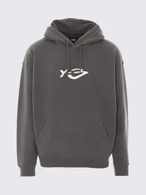 Y3 Relaxed Fit Cotton Hoodie With Contrast Logo