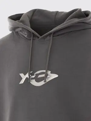 Y3 Relaxed Fit Cotton Hoodie With Contrast Logo