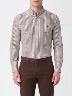 Polo Ralph Lauren Striped Stretch Cotton Shirt With Embroidered Pony Logo - Brown