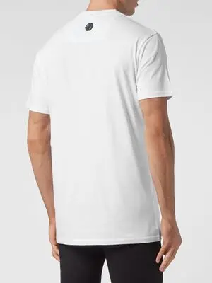 Philipp Plein Cotton T-shirt With Skull Print And Rhinestone Applications - White