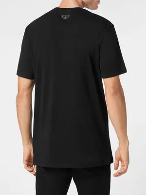 Philipp Plein Cotton T-shirt With Skull Print And Rhinestone Embellishments - Black
