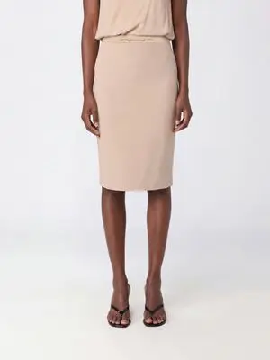 Elisabetta Franchi High-waisted Crêpe Midi Pencil Skirt With Slit - Nude