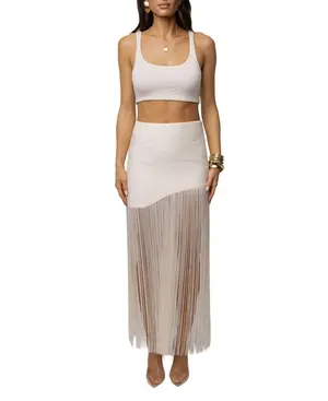 JLUXLABEL Gala Nights Fringe Maxi Skirt