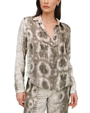 Bella Dahl Clean Hidden Placket Shirt - Sage Snake