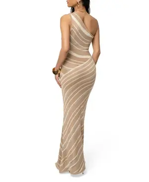 JLUXLABEL Sanibel Ruched Maxi Knit Dress - Beige/ivory