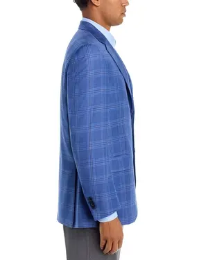 Peter Millar Flynn Classic Fit Wool Plaid Sport Coat - Medium Blue