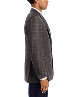 Peter Millar Flynn Classic Fit Hopsack Plaid Sport Coat - Brown