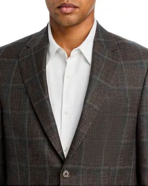 Peter Millar Flynn Classic Fit Hopsack Plaid Sport Coat - Brown