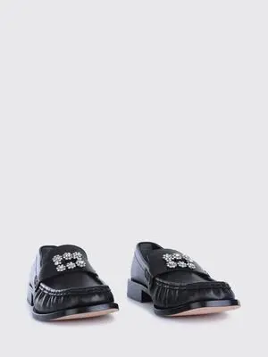 ROGER VIVIER Viv' Rangers Jewelled Buckle Leather Loafers - Black