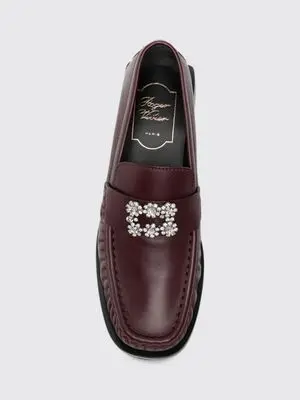 ROGER VIVIER Viv' Rangers Jewelled Buckle Leather Loafers - Brown