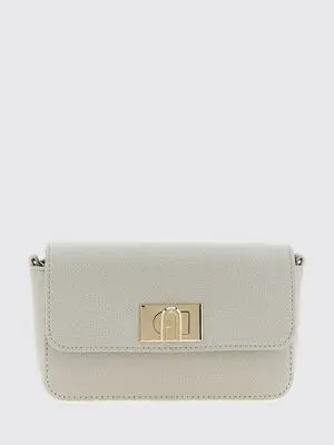 Furla Crossbody Bag With Turn Lock Clasp - Grey