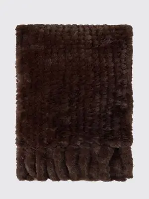 Pinko Geloso Polyester Scarf With Fringed Edges And Applied Logo - Brown