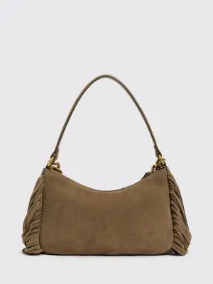 TWINSET Liliane Suede Shoulder Bag - Olive