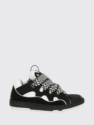 LANVIN Curb Low-top Leather And Mesh Trainers - Black