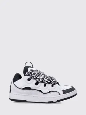 LANVIN Curb Low-top Leather And Mesh Trainers - White