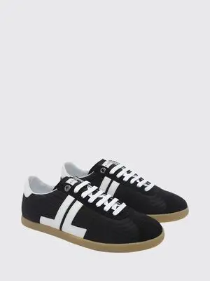 LANVIN Glen Quilted Monogram Nylon Sneakers With Leather Details - Black