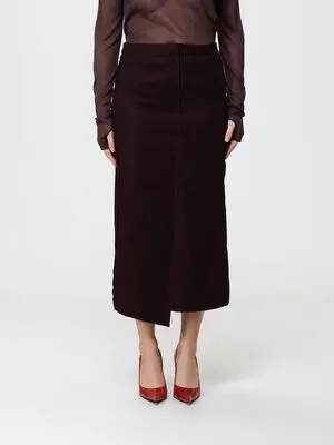 Victoria Beckham Pure Wool Midi Pencil Skirt - Red