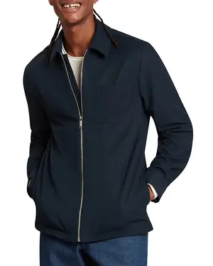Ted Baker London Frenkie Waffle Knit Zip Overshirt