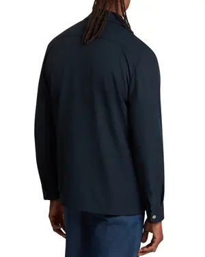 Ted Baker London Frenkie Waffle Knit Zip Overshirt