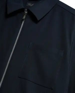 Ted Baker London Frenkie Waffle Knit Zip Overshirt