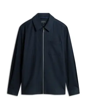 Ted Baker London Frenkie Waffle Knit Zip Overshirt