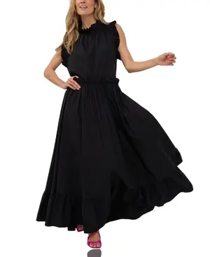 MARIELLE STOKKELAAR Martinique Open-back Maxi Dress With Ruffled Details - Black