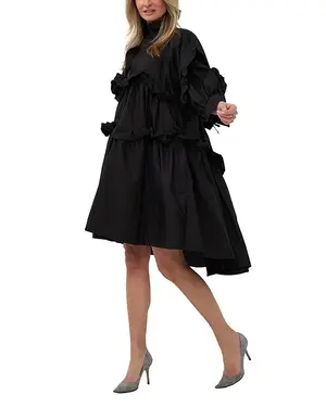 MARIELLE STOKKELAAR Ruffled High-low Maxi Dress - Black
