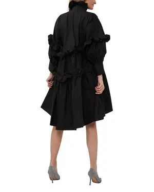 MARIELLE STOKKELAAR Ruffled High-low Maxi Dress - Black