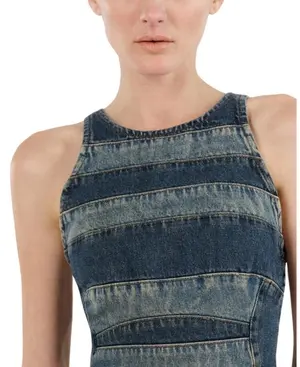 NOCTURNE Halter Neck Denim Blouse
