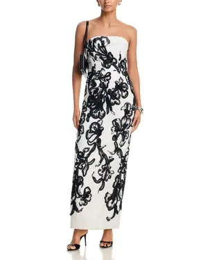 MILLY Orion Chiffon Embroidered Maxi Dress