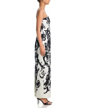 MILLY Orion Chiffon Embroidered Maxi Dress