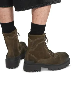 Balenciaga Waxed Suede Boots