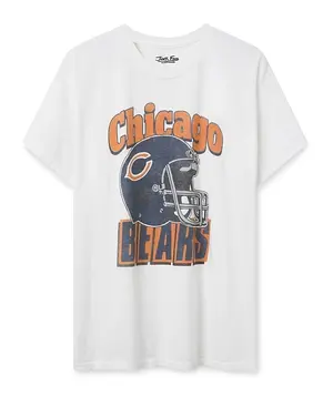 Junk Food Clothing Chicago Bears Throwback Helmet Tee - White