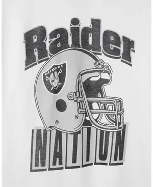 Junk Food Clothing Las Vegas Raiders Throwback Helmet Graphic T-shirt - White