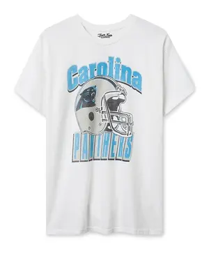 Junk Food Clothing Carolina Panthers Throwback Helmet Tee - White