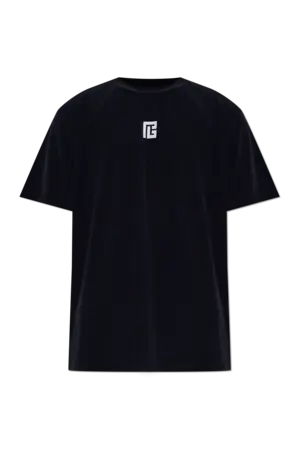 Balmain T-shirt With Embroidered Logo - Black