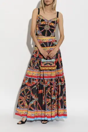 Dolce & Gabbana Carretto" Print Bustier Crop Top