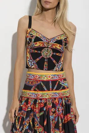 Dolce & Gabbana Carretto" Print Bustier Crop Top