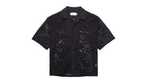 HONOR THE GIFT Pointelle Crochet Camp Collar Shirt