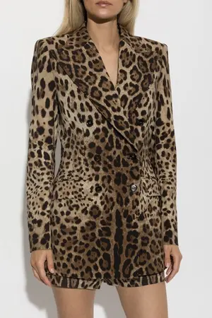 Dolce & Gabbana Double-breasted Blazer With Animal Print