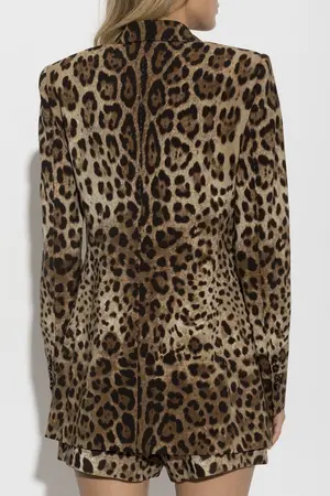 Dolce & Gabbana Double-breasted Blazer With Animal Print